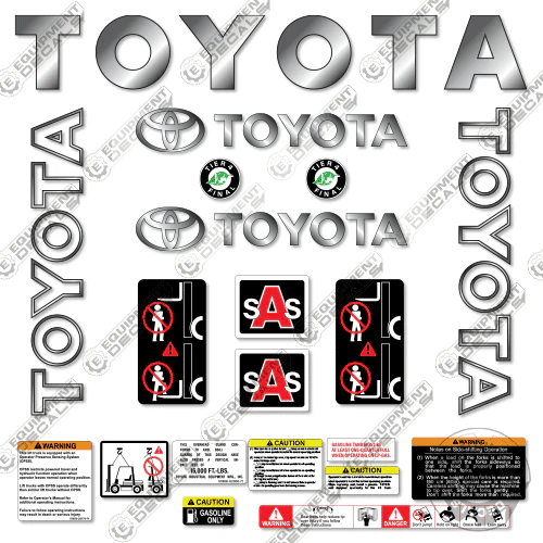 Fits Toyota 8FG40U Decal Kit Forklift – Equipment Decals