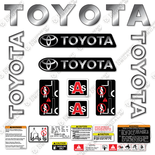 Fits Toyota 8FGU25 Decal Kit Forklift – Equipment Decals