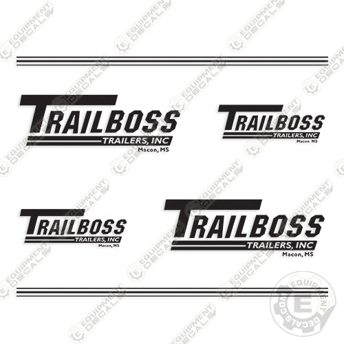 Trailboss Trailers Decal Kit – Equipment Decals
