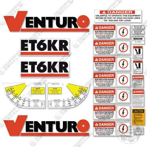 Fits Venturo ET6KR Decal Kit for Crane Truck – Equipment Decals