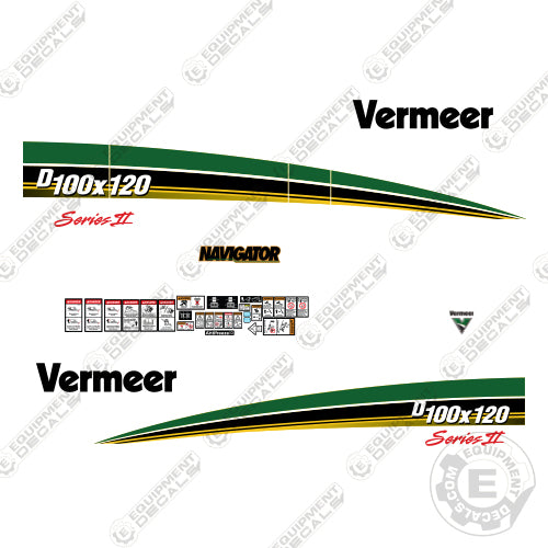 Fits Vermeer D100x120 Decal Kit Directional Drill – Equipment Decals
