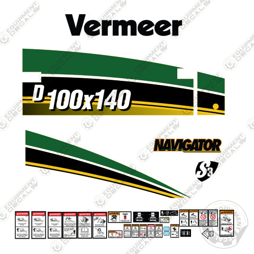 Fits Vermeer D100x140 Decal Kit Directional Drill – Equipment Decals