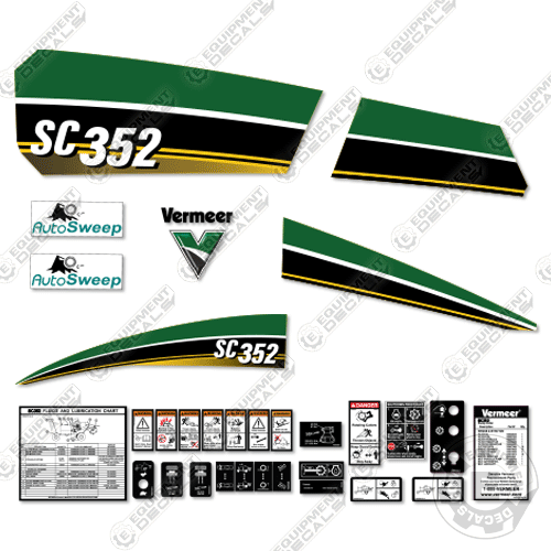 Fits Vermeer SC352 Decal Kit Stump Grinder – Equipment Decals