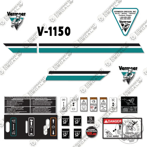 Fits Vermeer V-1150 Trencher Decal Kit – Equipment Decals