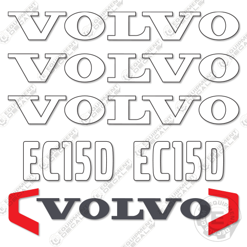 Fits Volvo EC15D Decal Kit Mini Excavator – Equipment Decals