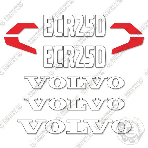Fits Volvo ECR25D Decal Kit Mini Excavator – Equipment Decals