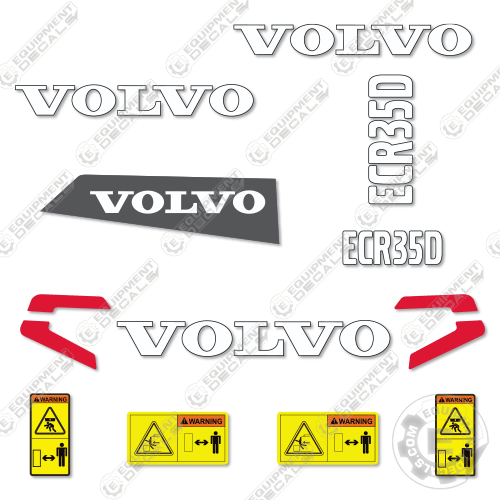 Fits Volvo ECR35D Decal Kit Mini Excavator – Equipment Decals