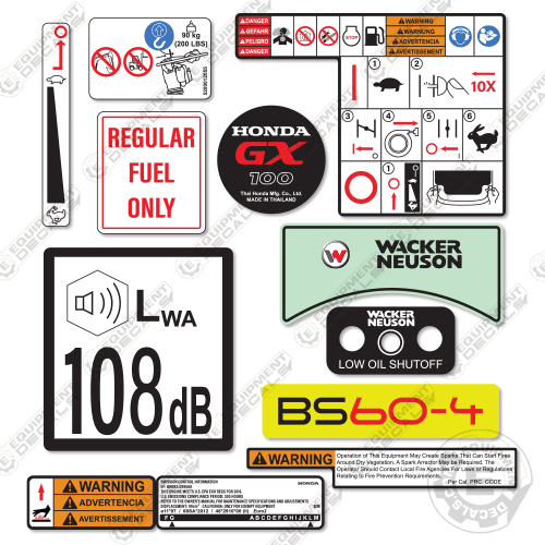 Fits Wacker Neuson BS60-4 Decal Kit Rammer – Equipment Decals