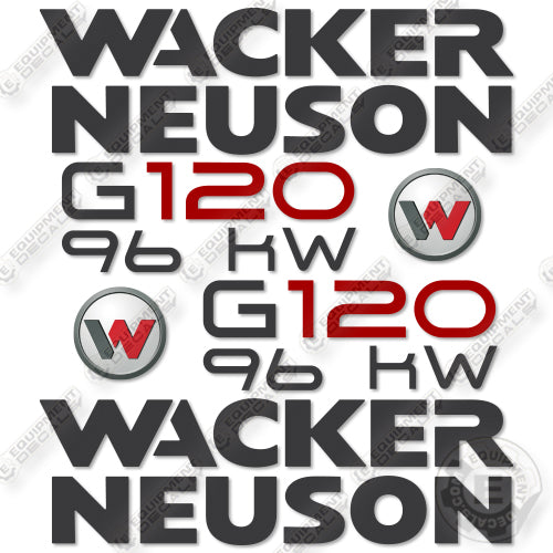 Fits Wacker Neuson G120 96KW Decal Kit Generator – Equipment Decals