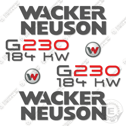 Fits Wacker Neuson G230 Decal Kit Mobile Generator – Equipment Decals