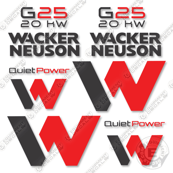Fits Wacker Neuson G25 Decal Kit Generator - New Style – Equipment Decals