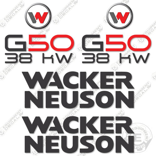 Fits Wacker Neuson G50 38 KW Decal Kit Mobile Generator – Equipment Decals
