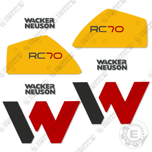 Fits Wacker Neuson RC70 Decal Kit Roller – Equipment Decals