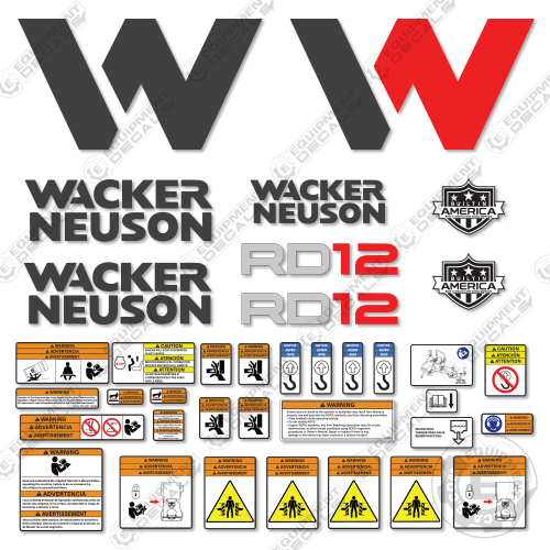 Fits Wacker Neuson RD12 Decal Kit Roller - 2020+ – Equipment Decals
