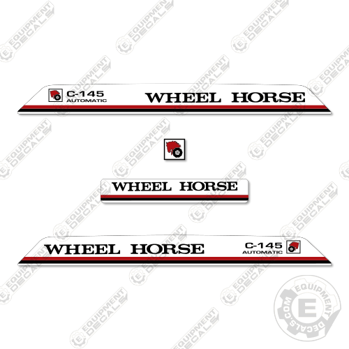 Fits Wheel Horse C-145 Decal Kit Riding Mower – Equipment Decals