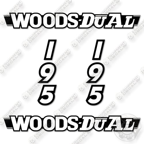 Fits Woods Dual 195 Style 1 Decal Kit Tractor – Equipment Decals