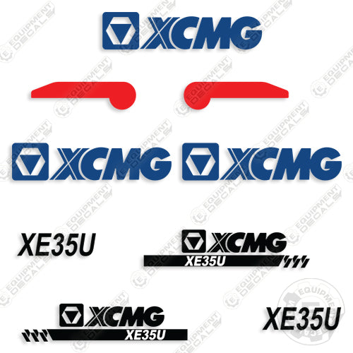 Fits XCMG XE35U Decal Kit Mini Excavator – Equipment Decals