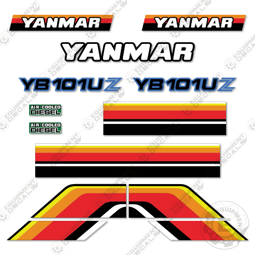 Fits Yanmar YB101UZ Mini Excavator Decal Kit – Equipment Decals