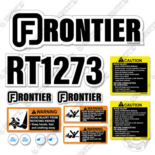 Frontier RT1273 Decal Kit Tractor Rotor Tiller – Equipment Decals