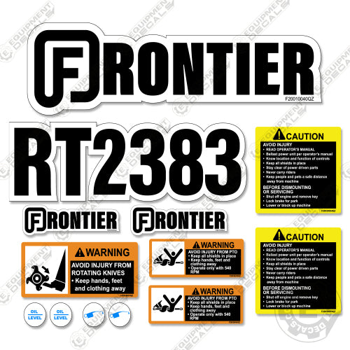 Fits Frontier RT2383 Decal Kit Tractor Rotor Tiller – Equipment Decals
