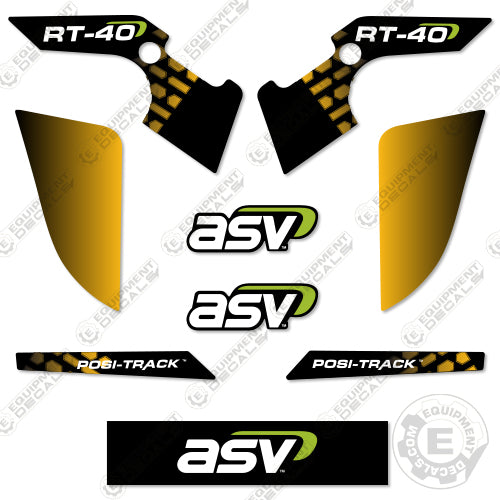 Fits ASV RT-40 Decal Kit Skid Steer – Equipment Decals