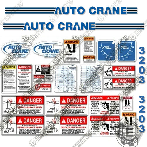 Fits AutoCrane 3203PRX Decal Kit Crane Truck – Equipment Decals