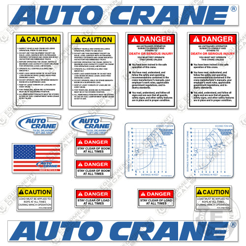 Fits ECONO-TON II/R DECAL KIT 7’ BOOM - P/N: 370872000 CRANE ...