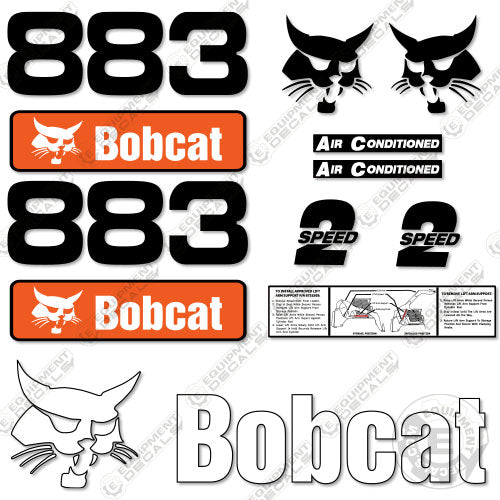 Fits Bobcat 883 Skid Steer Decal Kit (Modern Style) – Equipment Decals