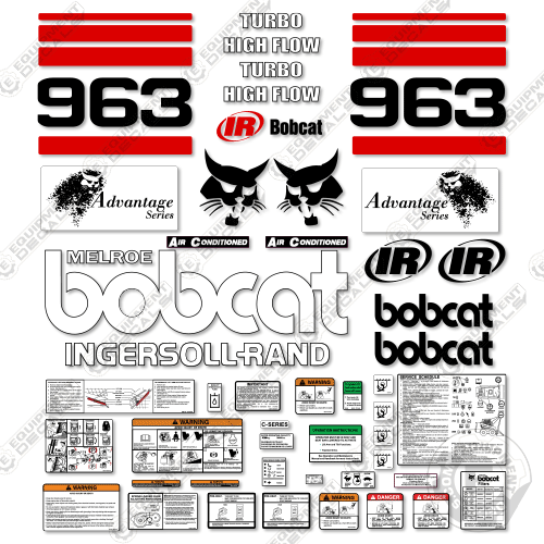 Fits Bobcat 963 Skid Steer Decal Kit (RED) – Equipment Decals