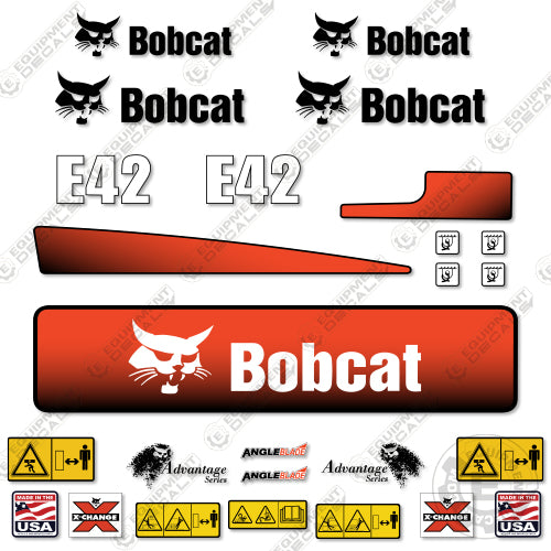 Fits Bobcat E42 Decal Kit Replacements Mini Excavator – Equipment Decals
