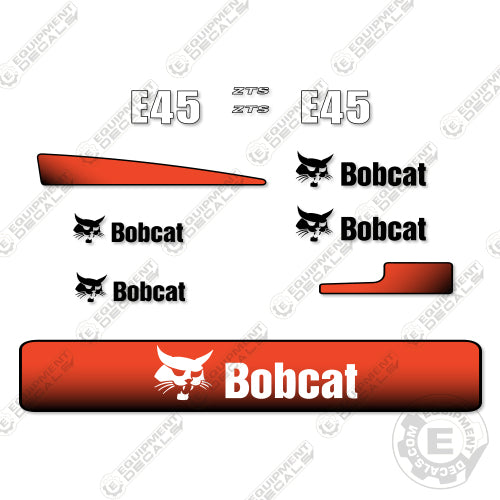Fits Bobcat E45 Mini Excavator Decal Replacement Kit – Equipment Decals