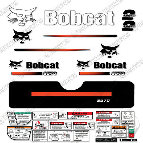 Fits Bobcat S-570 Skid Steer Decal Kit (Straight Stripes) – Equipment ...