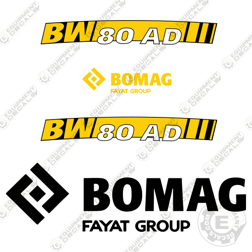 Fits Bomag BW 80 AD Roller Decal Kit – Equipment Decals