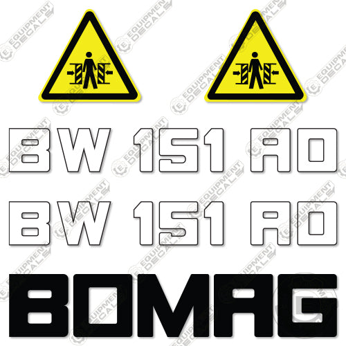 Fits Bomag BW 151-AD Decal Kit Roller – Equipment Decals