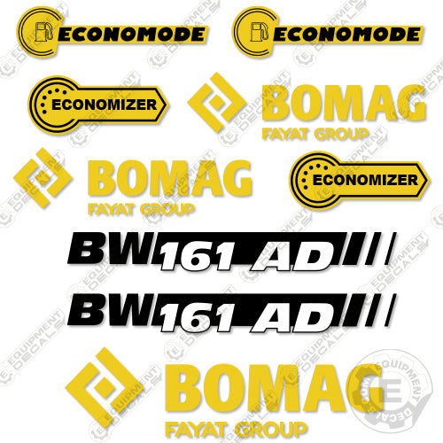 Fits Bomag BW161AD-5 Decal Kit Roller – Equipment Decals