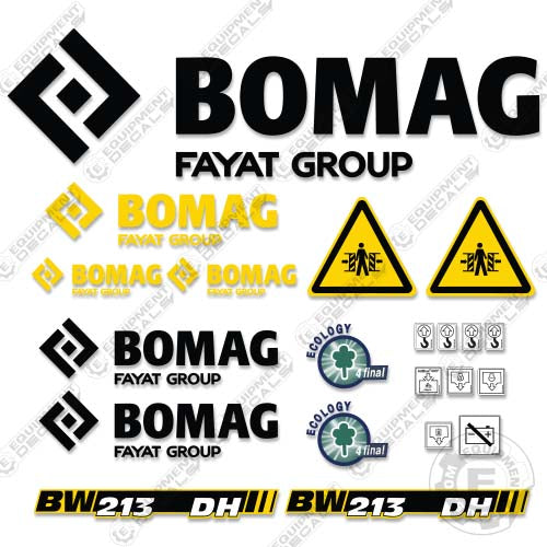 Fits Bomag BW213DH Decal Kit Single Drum Roller – Equipment Decals
