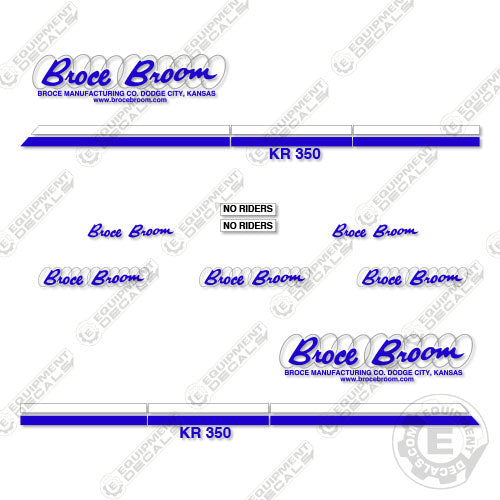 Fits Broce KR350 Decal Kit Front Broom Sweeper – Equipment Decals