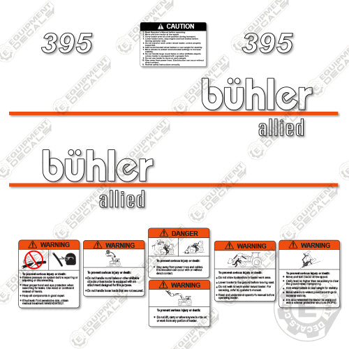 Fits Buhler 395 Decal Kit Backhoe – Equipment Decals