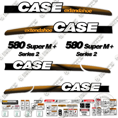 Fits Case 580 Super M+ Decal Kit Series 2 BackHoe Loader (EXTENDAHOE ...