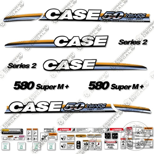 Fits Case 580 Super M + Decal Kit 50 Year Anniversary Series 2 Backhoe ...