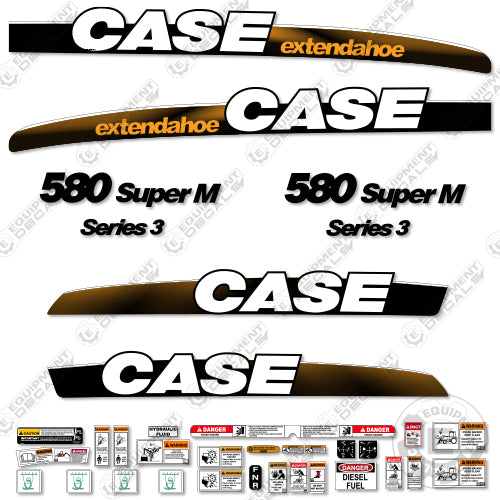 Fits Case 580 Super M Decal Kit Series 3 BackHoe Loader – Equipment Decals