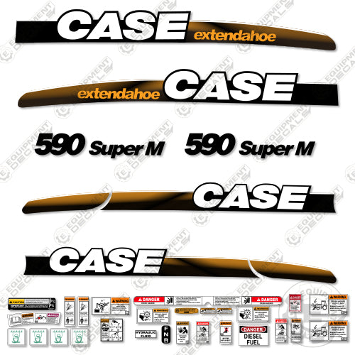 Fits Case 590 Super M Decal Kit BackHoe Loader – Equipment Decals