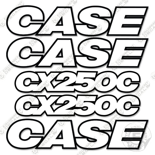 Fits Case CX250C Decal Kit Excavator - 3M Reflective! – Equipment Decals