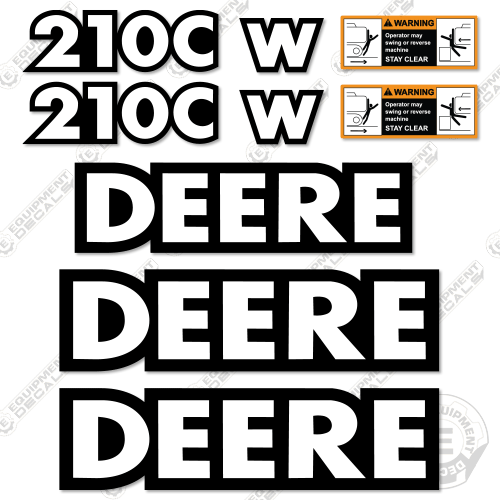Fits Deere 210CW Decal Kit Excavator – Equipment Decals