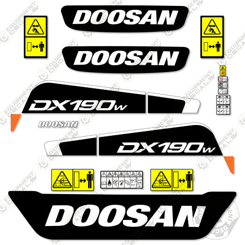 Fits Doosan DX190LC-5 Decal Kit Excavator – Equipment Decals