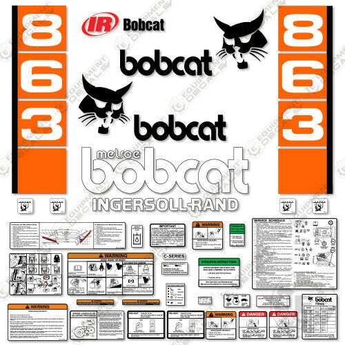 Fits Bobcat 863 Skid Steer Decal Kit – Equipment Decals