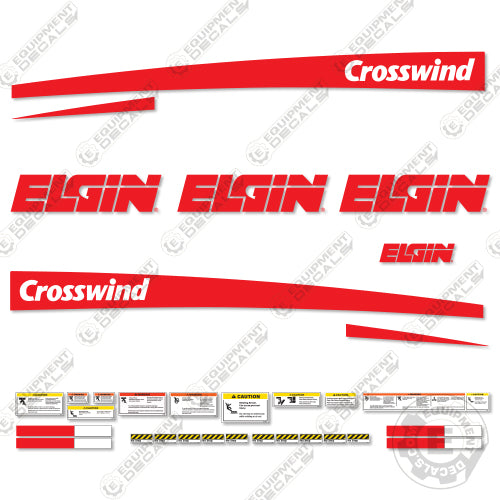 Fits Elgin Crosswind Decal Kit Vacuum Sweeper – Equipment Decals