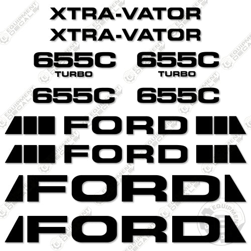 Fits Ford 655C Decal Kit Backhoe – Equipment Decals