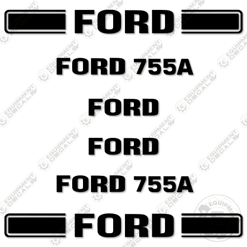 Fits Ford 755A Decal Kit Backhoe – Equipment Decals