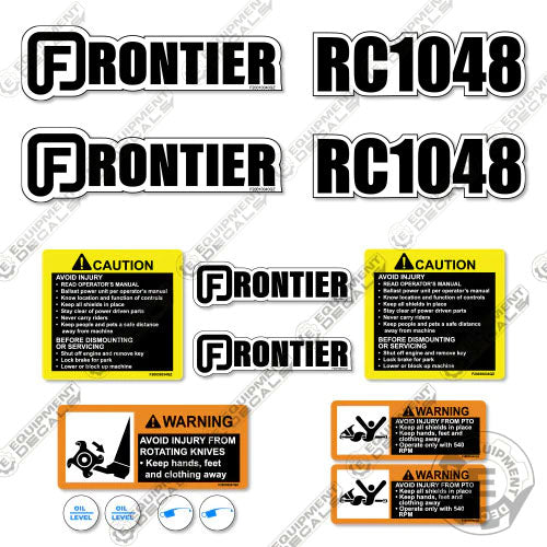 Fits Frontier RC1048 Decal Kit Tractor Rotor Mower – Equipment Decals